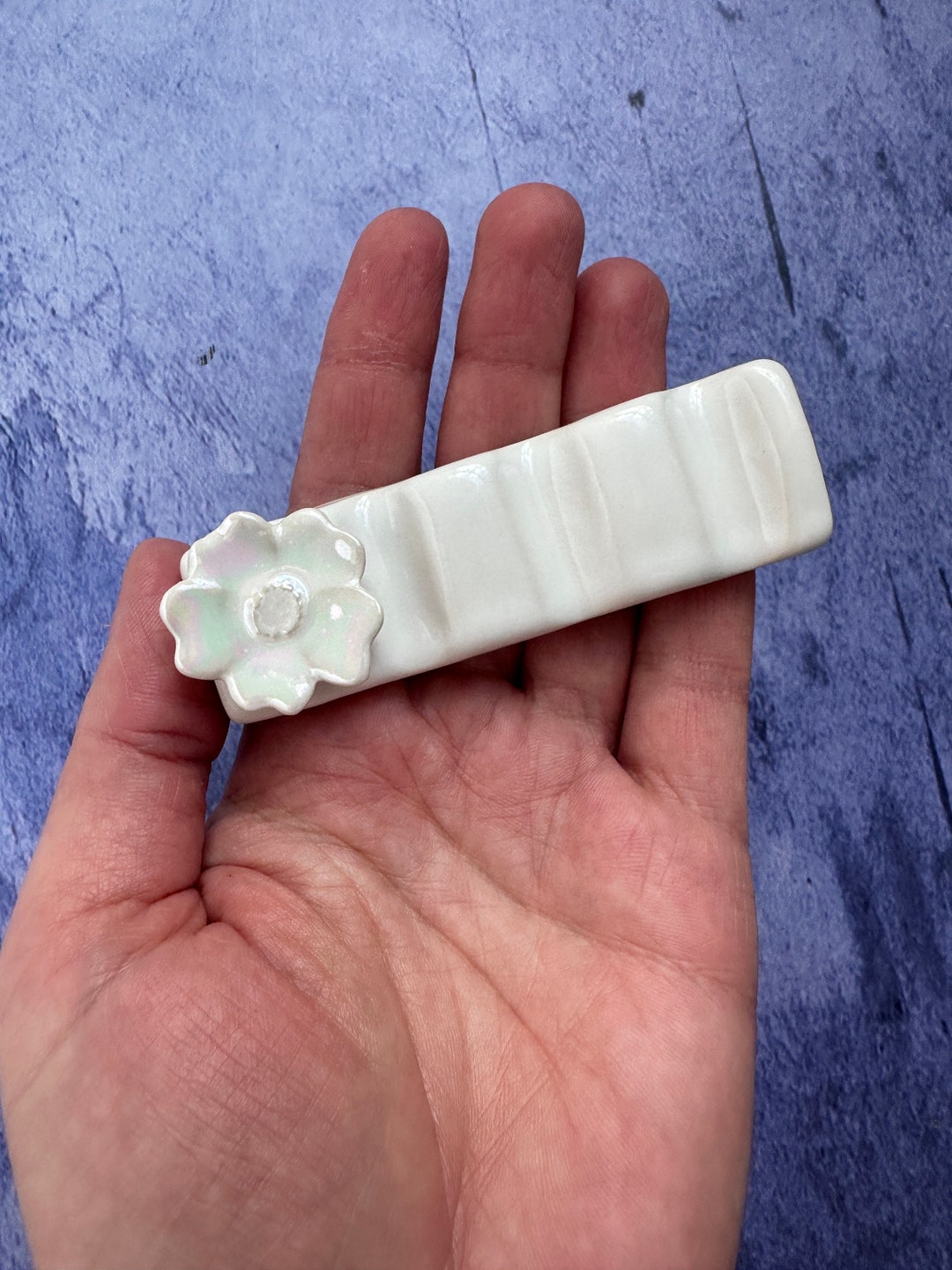 Ceramic Watercolor Brush Holder/ Brush Rest Small Flower With Mother of ...