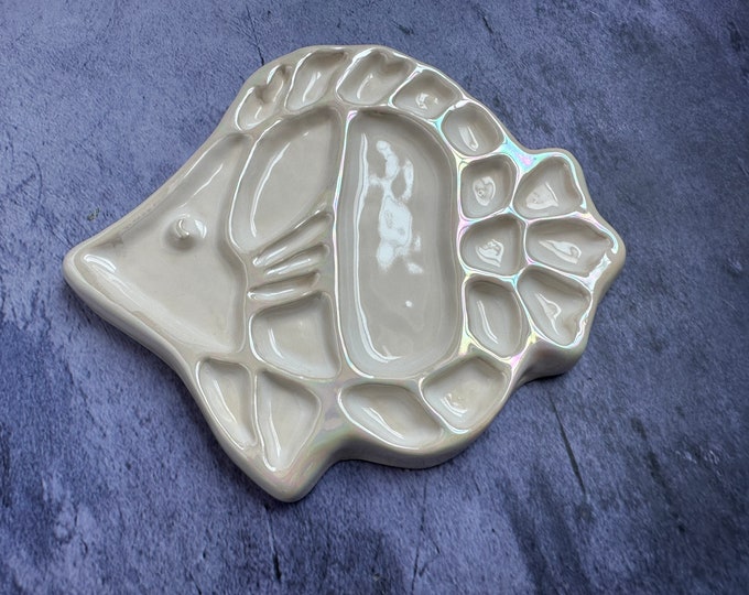 Ceramic Fish Watercolor Palette Handmade Ceramic Palette Mother of ...