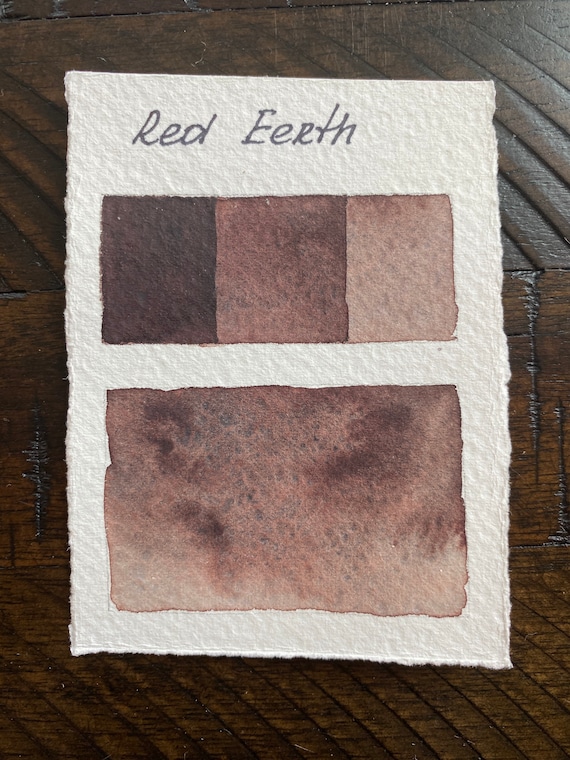 Handmade Red Earth Granulating Watercolor Earth Tones - Etsy