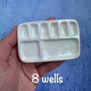 Mini Travel Ceramic Watercolor Palettes and Mixing Wells Handmade ...