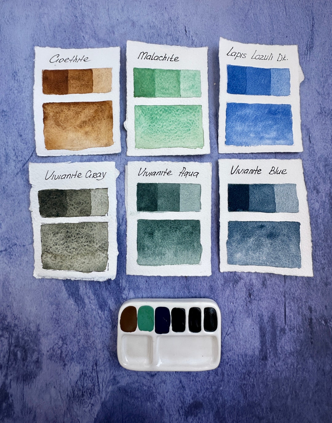 MINERAL SET Goethite, Malachite, Lapis Lazuli and Vivianite in Small ...