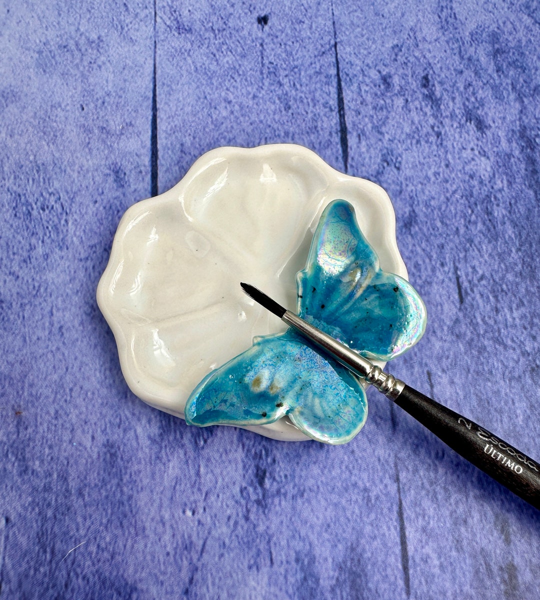 Ceramic Watercolor Brush Holder/ Brush Rest Butterfly White/tahity ...