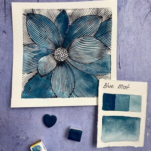 Handmade Blue Mist Granulating Watercolor - Etsy
