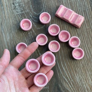 Ceramic Watercolor Pans Set of 12 Round Individual Pans Pink With Small ...