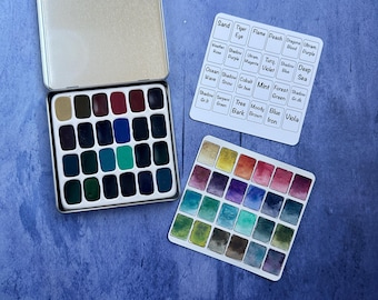 POPULAR SELECTION SET of 24 Colors White Glaze Ceramic Watercolor ...