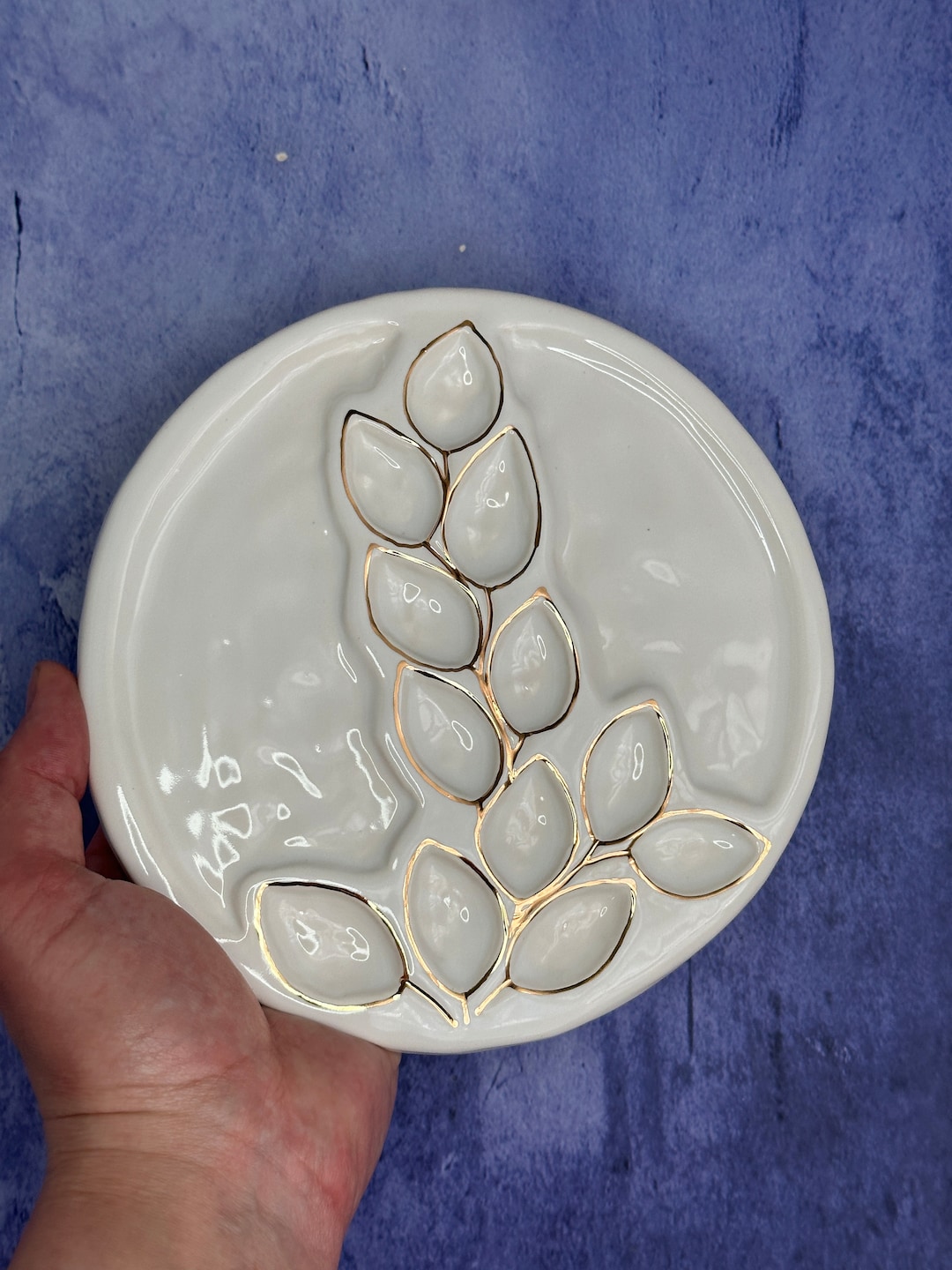 Ceramic Watercolor Palette With Gold Design Handmade Ceramic Palette ...