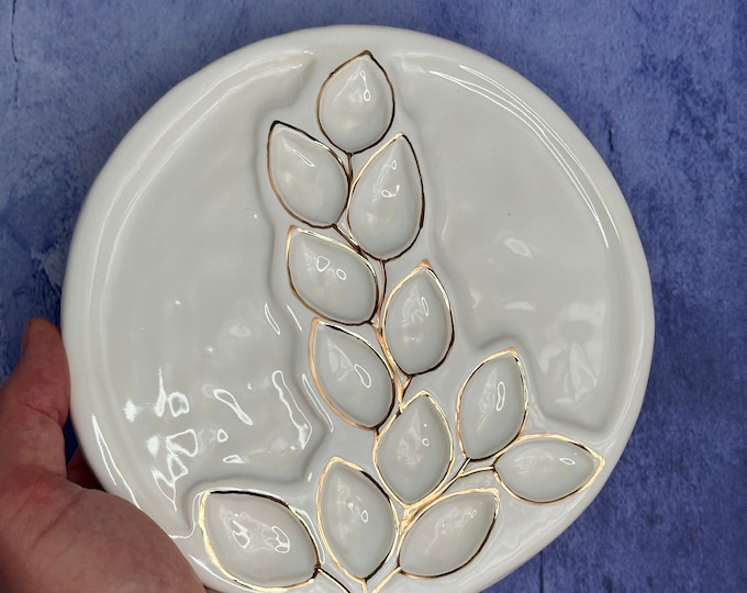 Ceramic Watercolor Palette With Gold Design Handmade Ceramic Palette ...