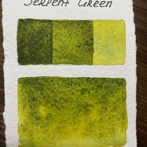 Handmade Serpent Green Granulating Watercolor ( Naturally Sparkly From ...