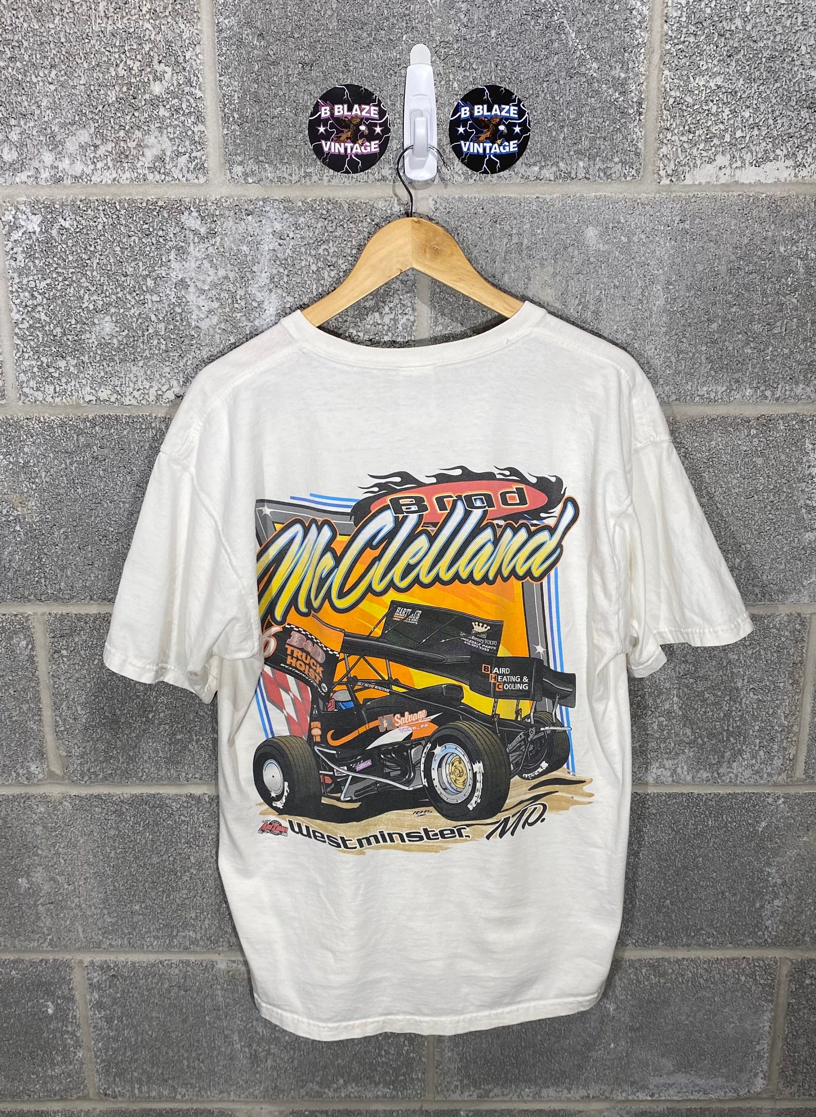 Vintage Y2K 2000s Brad Mcclelland Sprint Car Dirt Track Racing Graphic ...