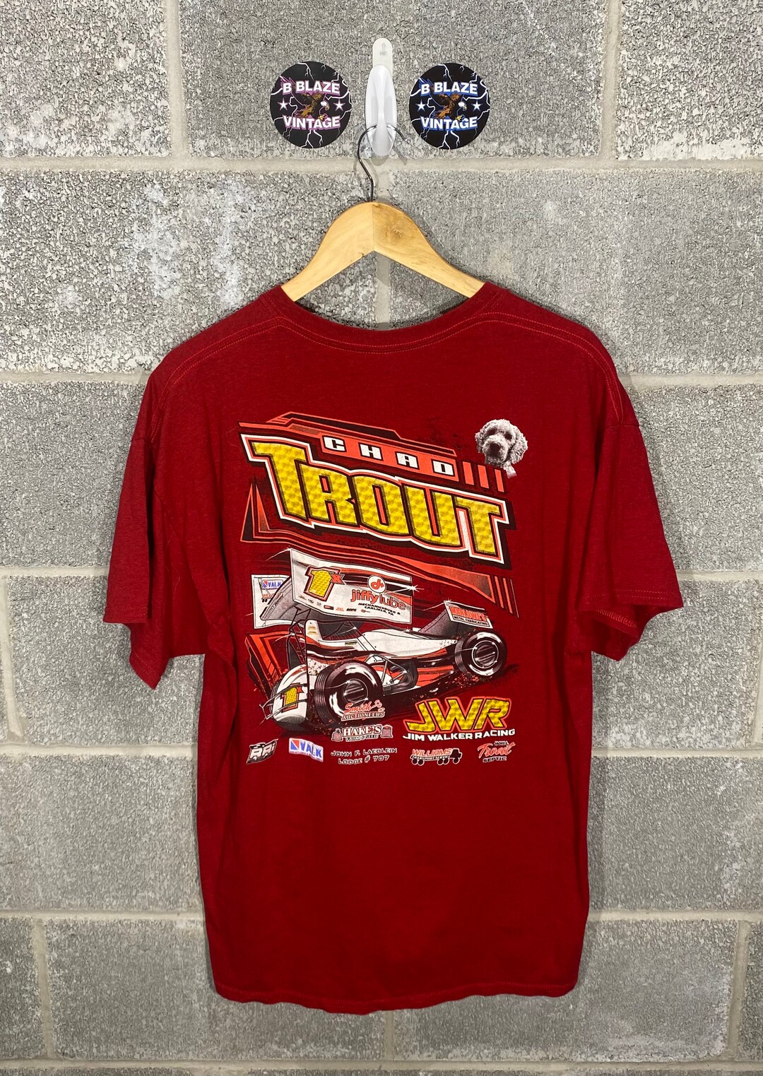 Vintage Y2K 2000s Chad Trout Red Sprint Car Graphic Racing - Etsy