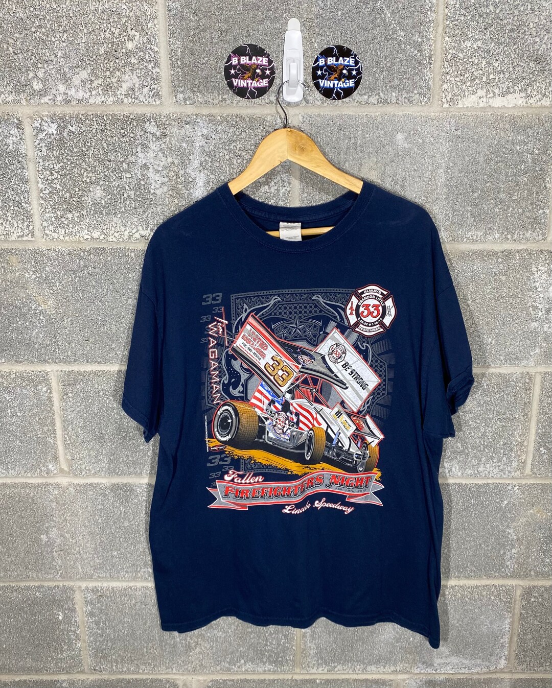 Vintage Y2K 2000s Tim Wagaman Sprint Car Dirt Track Racing Graphic T ...