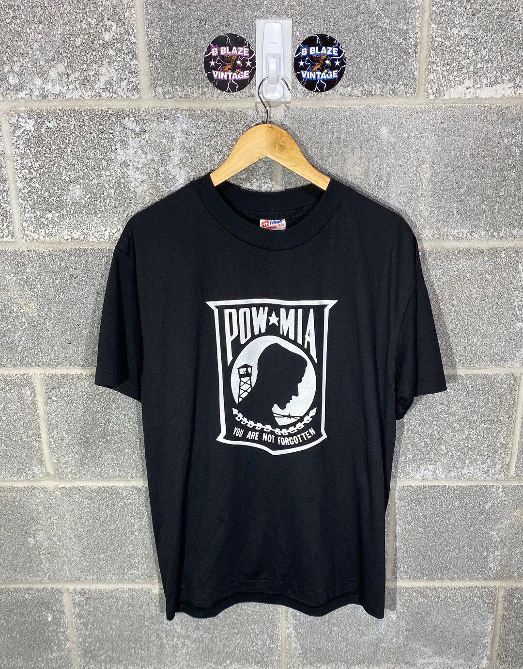 Vintage 1990s POW MIA United States Military VTG Single Stitch Graphic ...