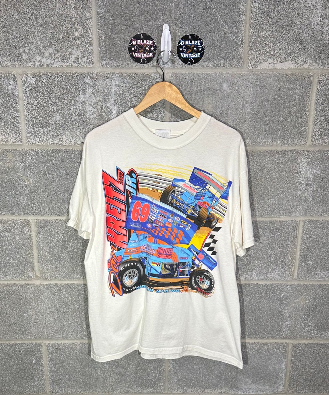 Vintage Y2K 2000s 2000 Don Kreitz Jr Sprint Car Racing Graphic T-shirt ...