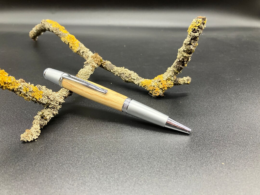 Ballpoint Pen Made of Bush-hammered Beech, Hand-turned, Writing ...