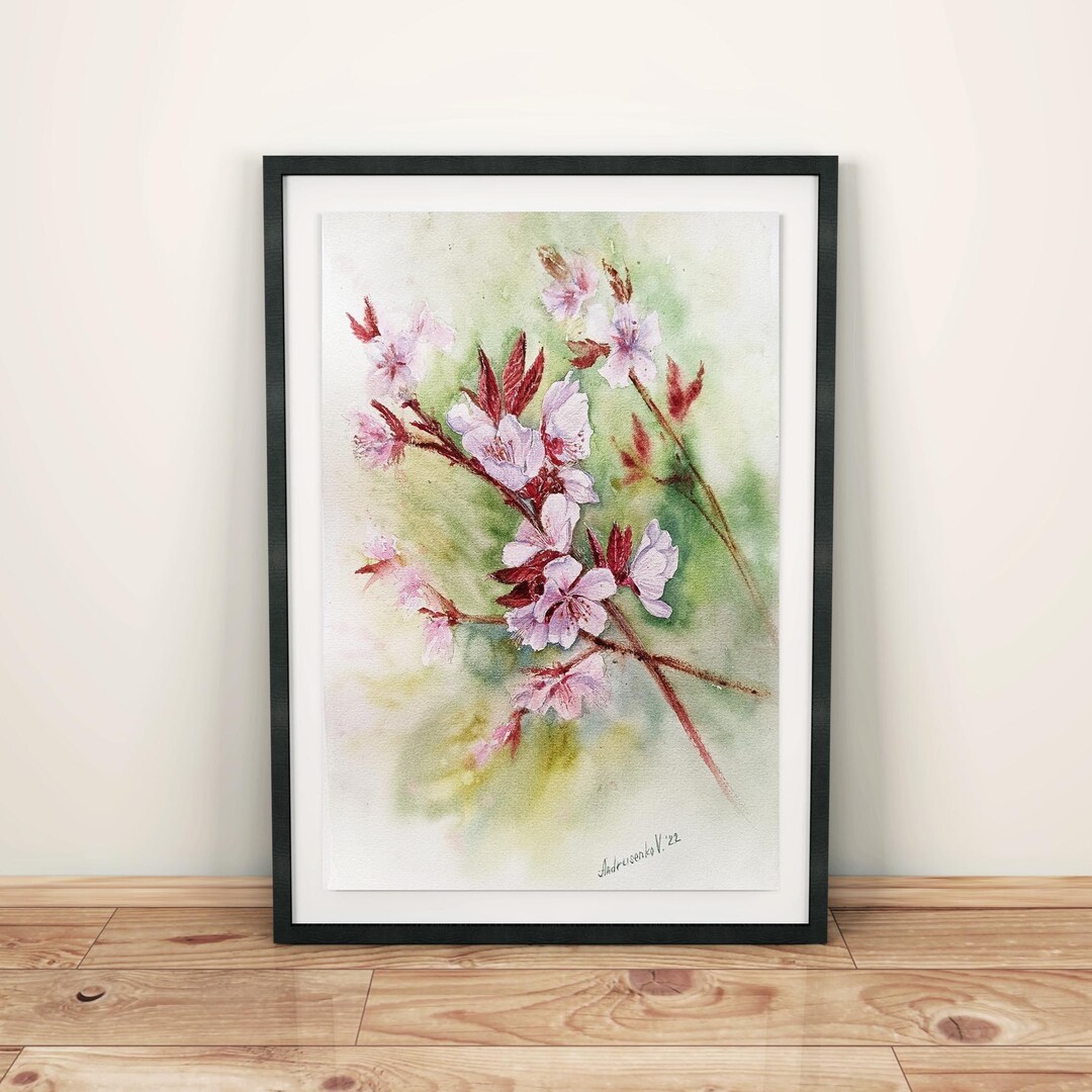 Original Watercolor Painting Spring Tree Blossom Painting Spring Tree ...