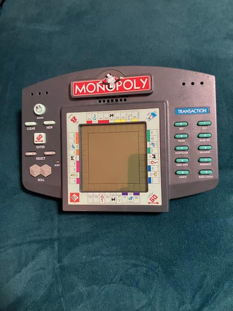 Monopoly 1990s Hasbro Handheld Electronic Game Collectible Vintage ...