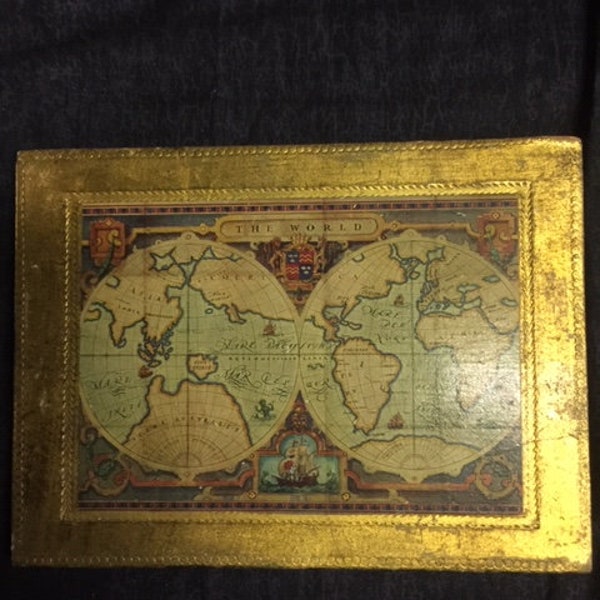 Wooden World Map Plaque - Etsy