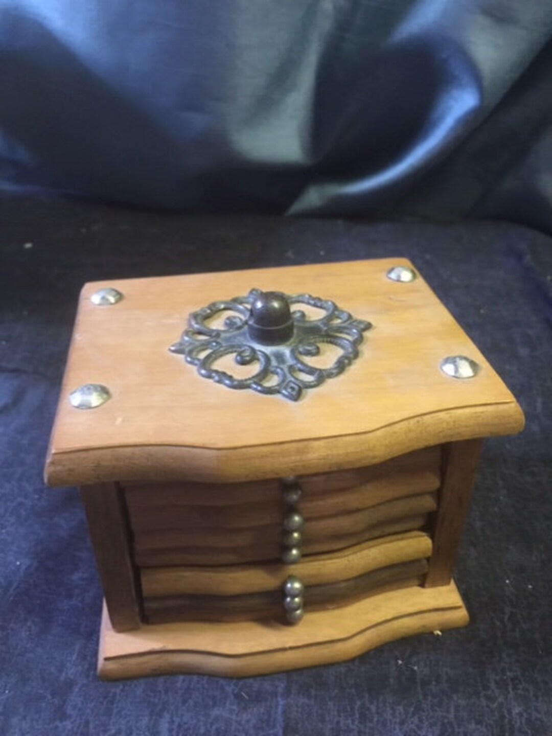 Vintage Wood and Cork Coaster Set 8 Coasters - Etsy