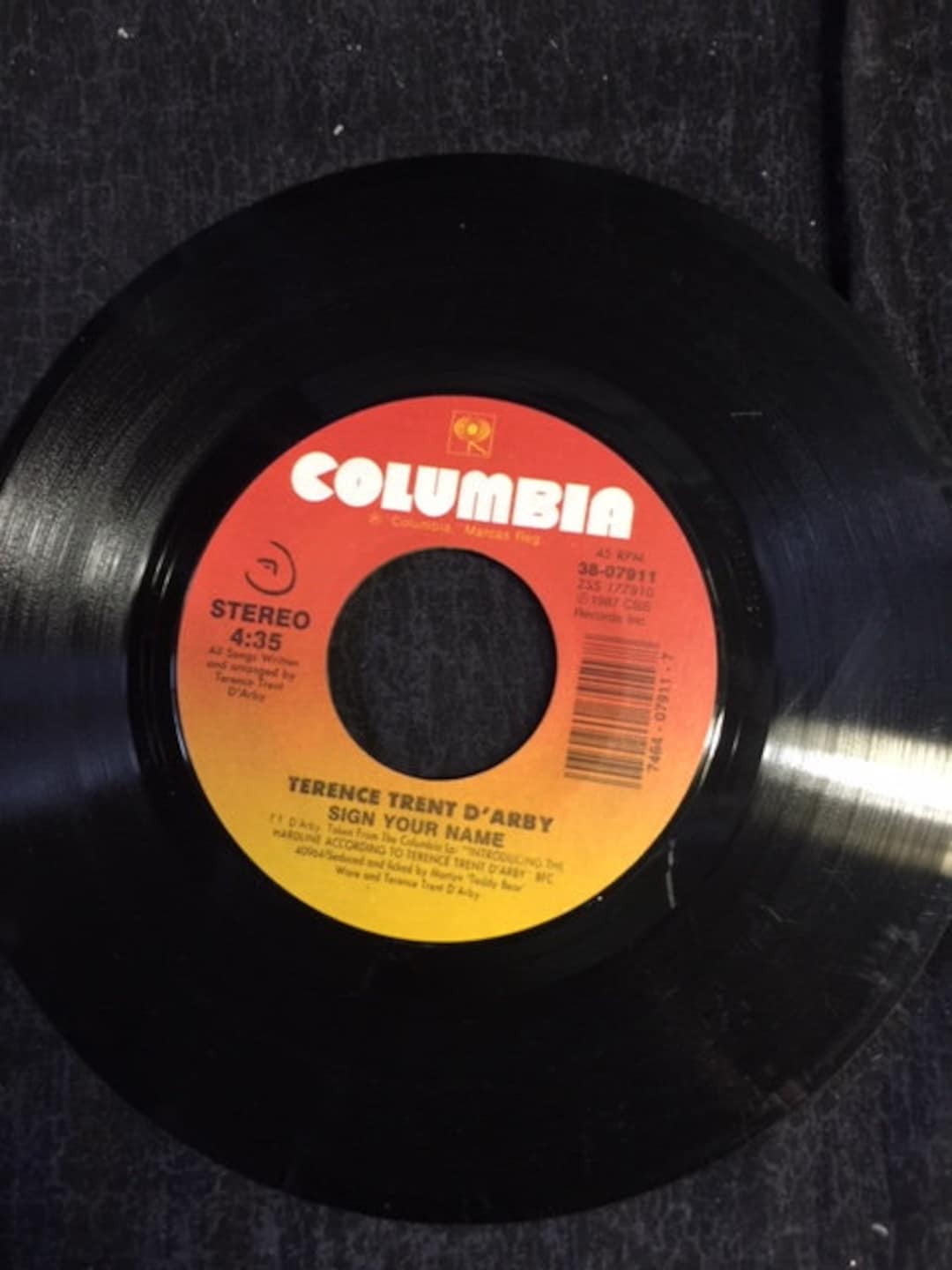 Terence Trent D'arby Sign Your Name Vinyl 45 RPM Single Record 1980s R ...