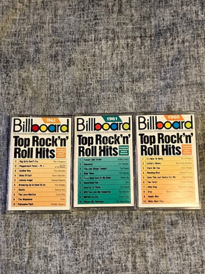 Billboard Chart Hits by Year Music Audio Cassette Tapes 1956, 1960 ...