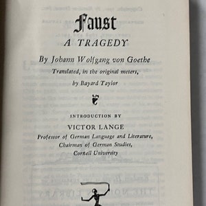Faust Modern Library Edition Classic Literature Hardcover - Etsy