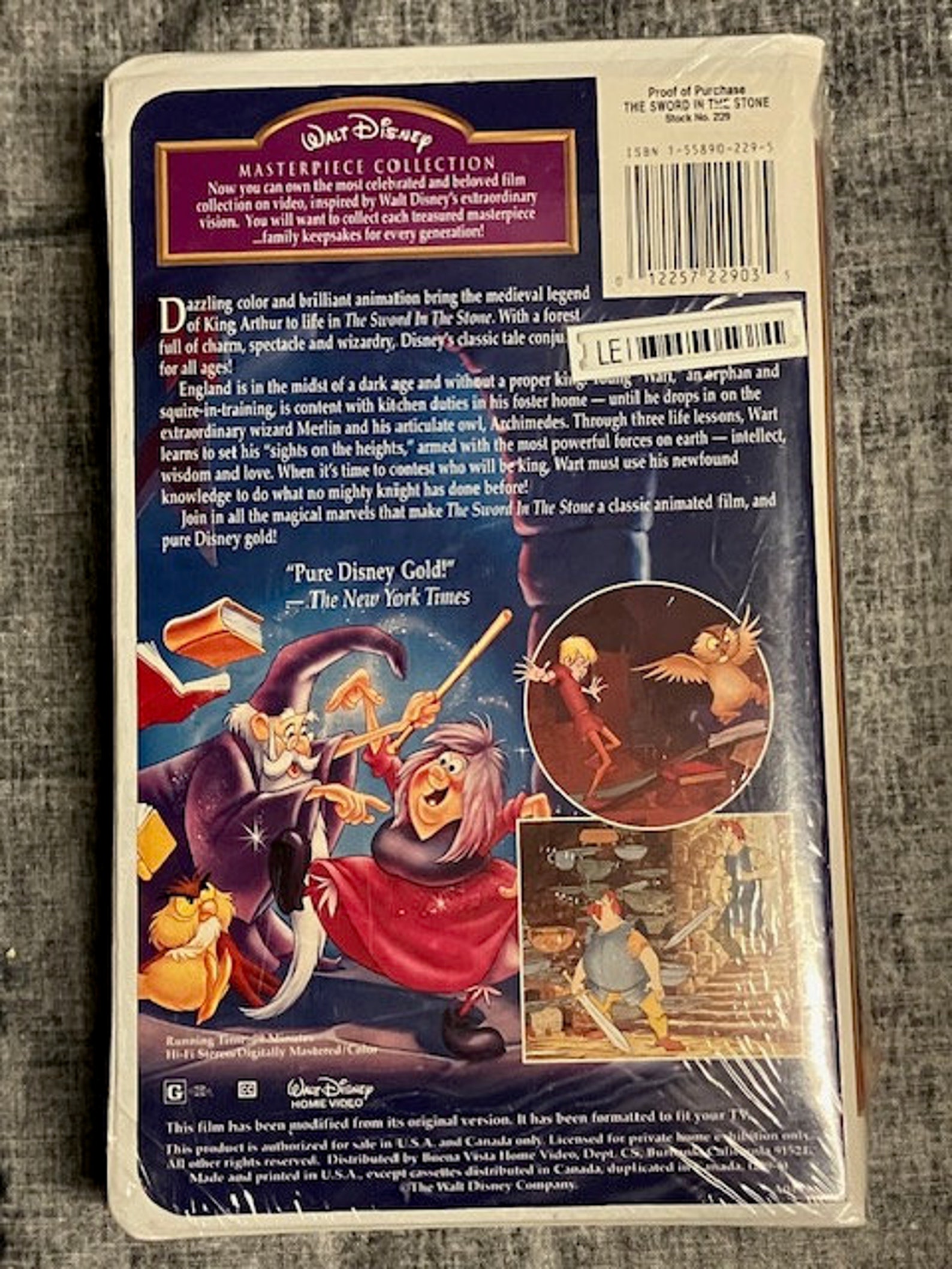FACTORY SEALED Disney's Sword in the Stone VHS Masterpiece Collection ...