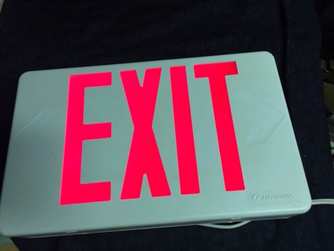 Lithonia Corded Exit Sign Used - Etsy
