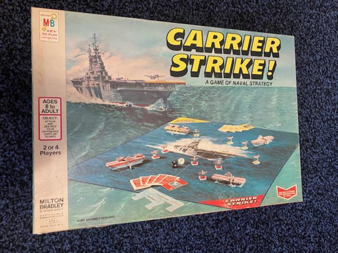 Carrier Strike Board Game Vintage Military Classic Milton Bradley ...