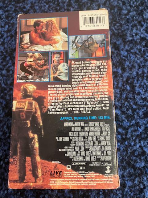 Total Recall Arnold Schwartzenegger 1980s VHS Cassette Movie - Etsy