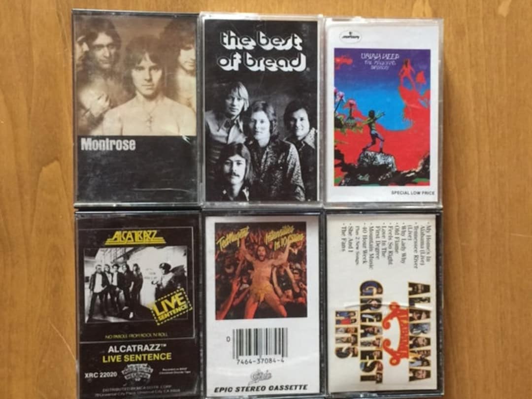 Vintage Audio Tape Cassettes Rock Country Bread Montrose Nugent Uriah ...