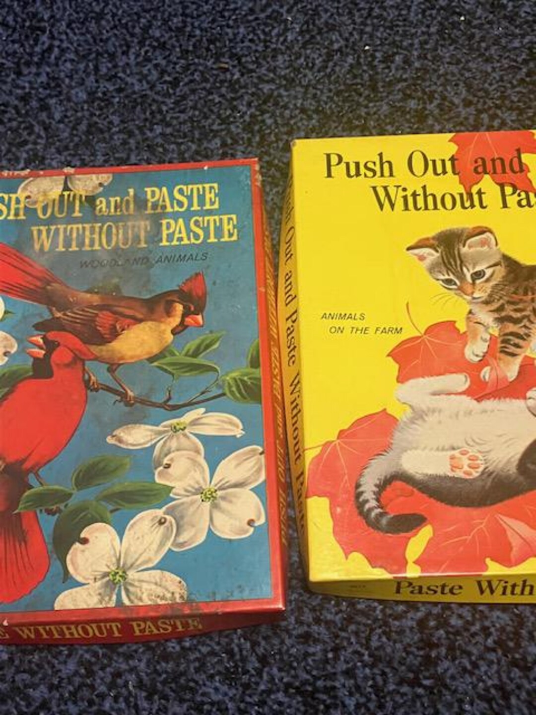 Saalfield Paste Without Paste Kids Activity Books Vintage Collectible ...
