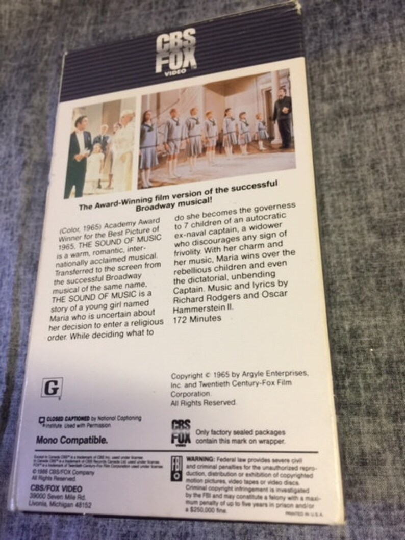 Sound of Music VHS Double Tape Set Vintage Musical WII History Movie ...
