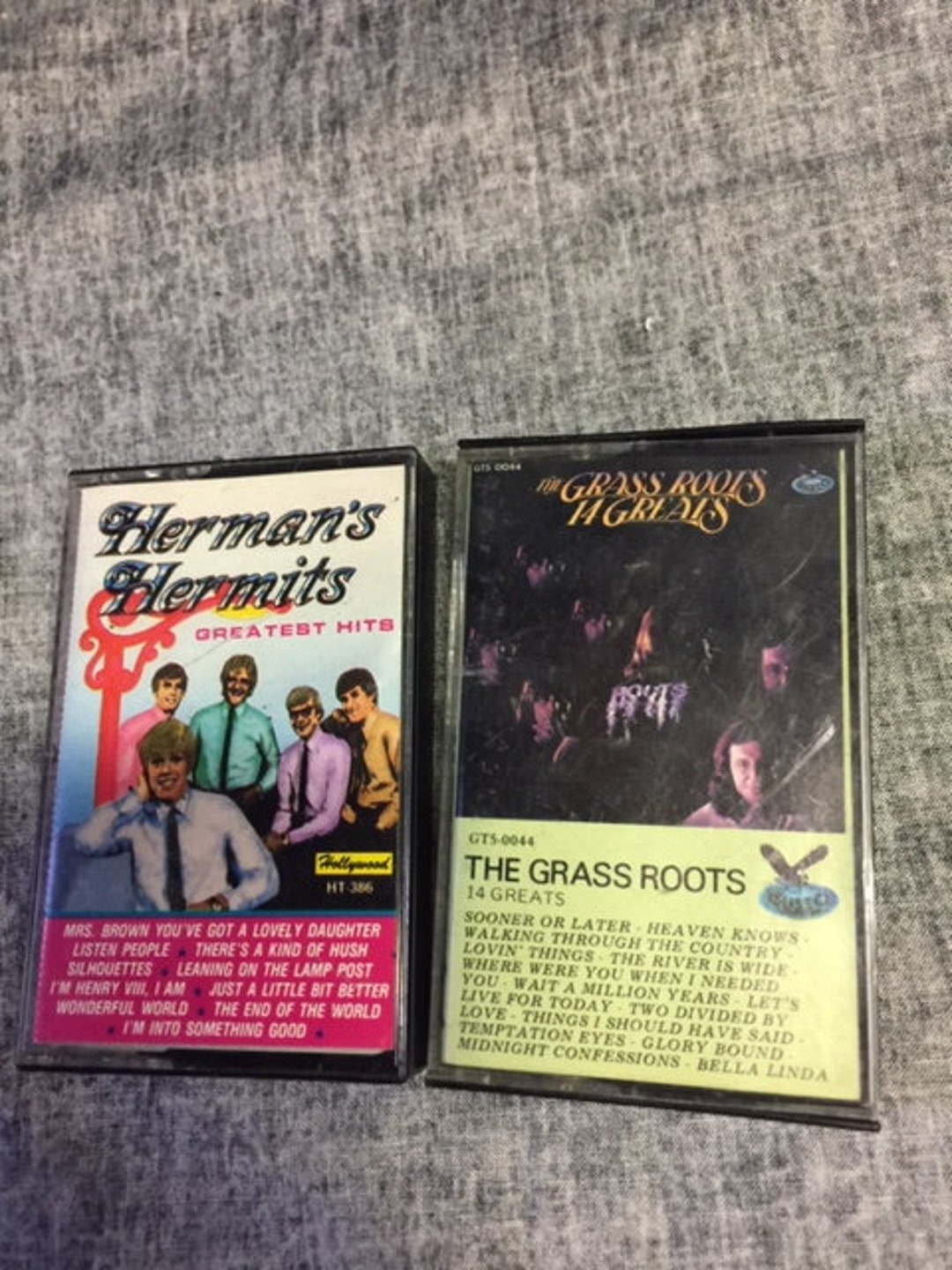 Grassroots 14 Greats and Herman's Hermits Audio Tape Cassettes Vintage ...