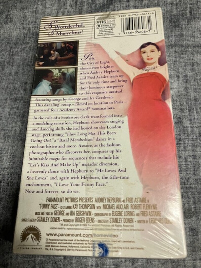 Funny Face VHS Film Audrey Hepburn Fred Astaire Movie Cassette Sealed ...
