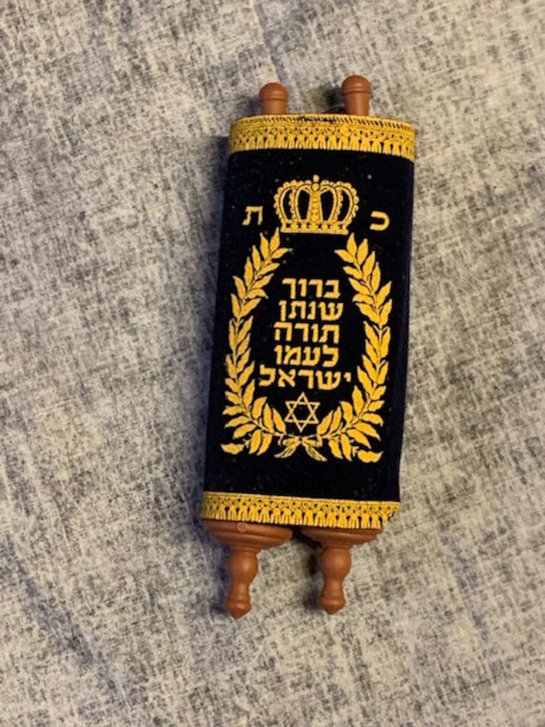 Small Torah Scroll Religious Utility Judaica With Velvet Cover Hebrew ...