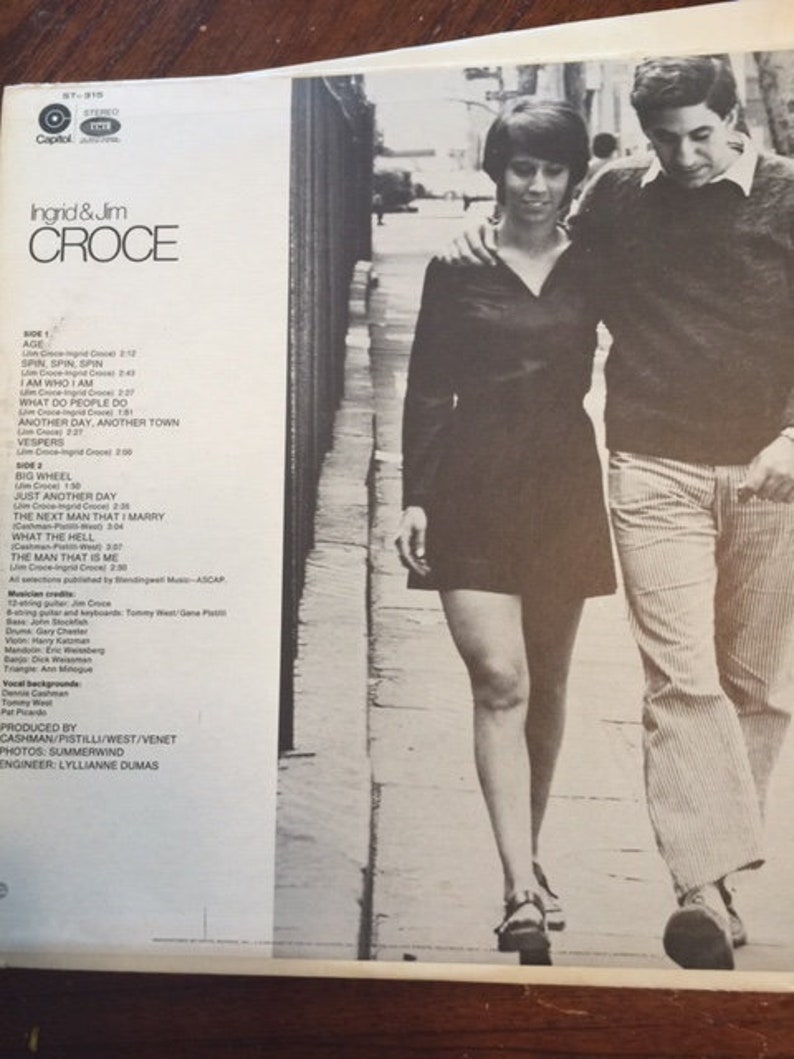 Croce Jim and Ingrid VERY RARE First Vinyl Record 33 RPM Album Vintage ...