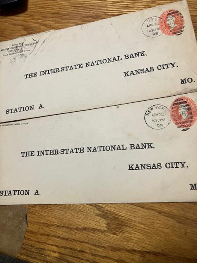 Stamped Envelopes Interstate Banking System Historic Stationary 1800s ...