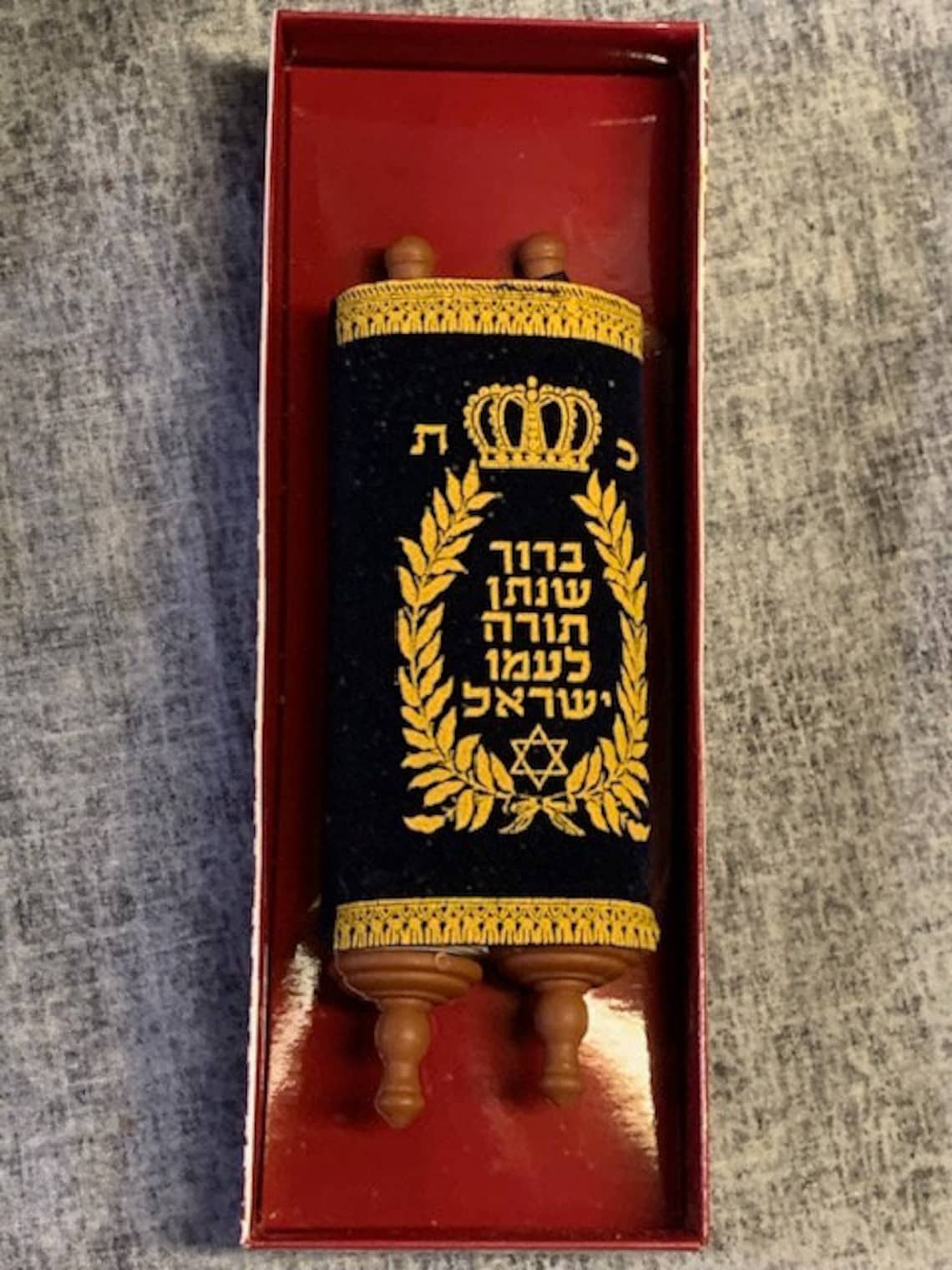 Small Torah Scroll Religious Utility Judaica With Velvet Cover - Etsy
