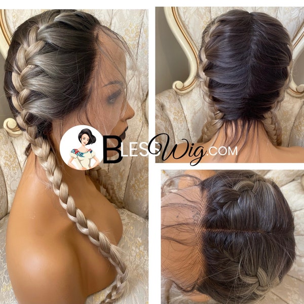 Human Hair Braided Wigs Etsy