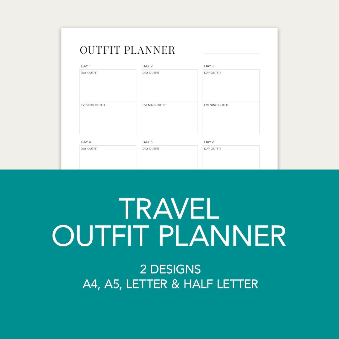 Printable Travel Outfit Planner - Etsy
