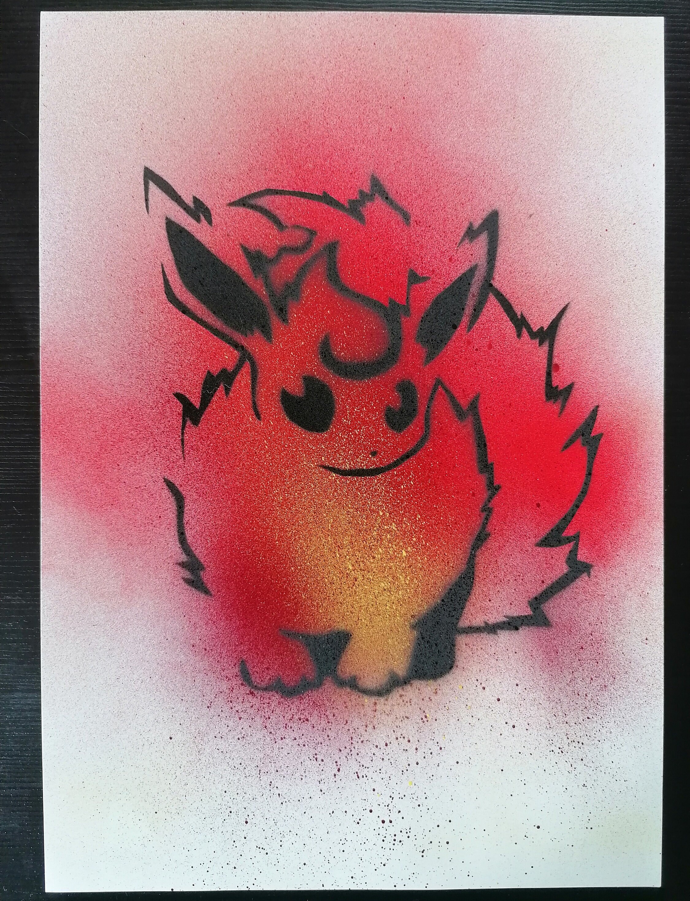 Pokemon Flareon Spray Painting A4 - Etsy