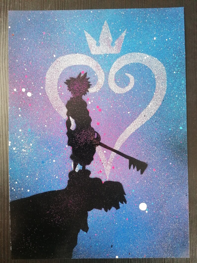 Kingdom Hearts Sora Spray Painting A4 - Etsy.de