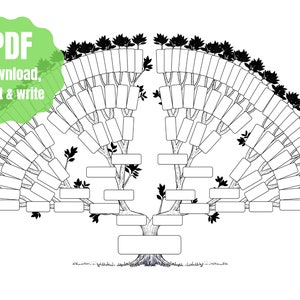 Family Tree Chart, 6 Generation Family Tree Template PDF, 7 Generation ...