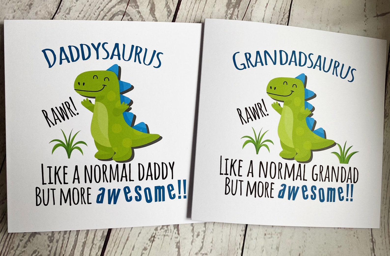 Dinosaur Daddysaurus Fathers day card Childrens Fathers Day | Etsy