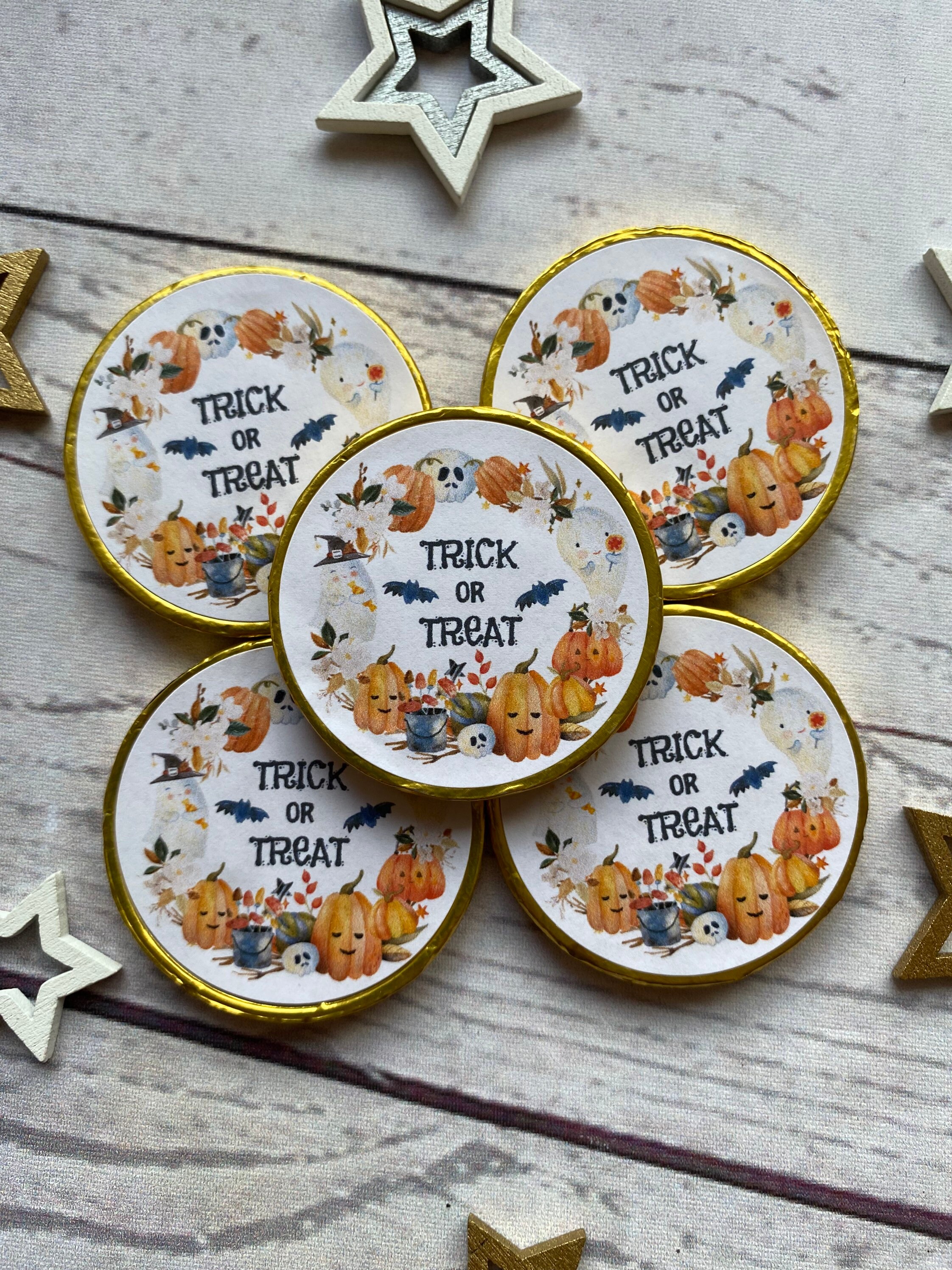 5 x Halloween coins Halloween Treat Trick or Treat Halloween | Etsy