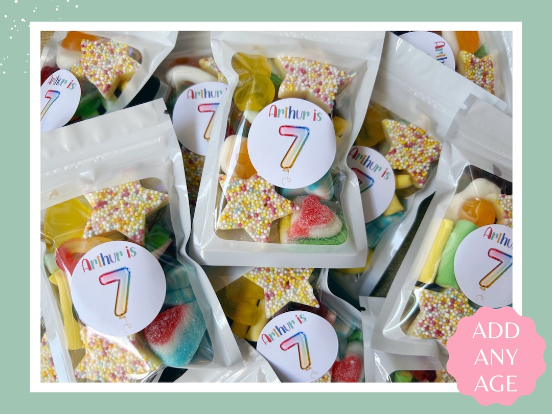 Personalised Birthday Balloon Sweets Party Bag Sweets Any Age 1st 3rd ...