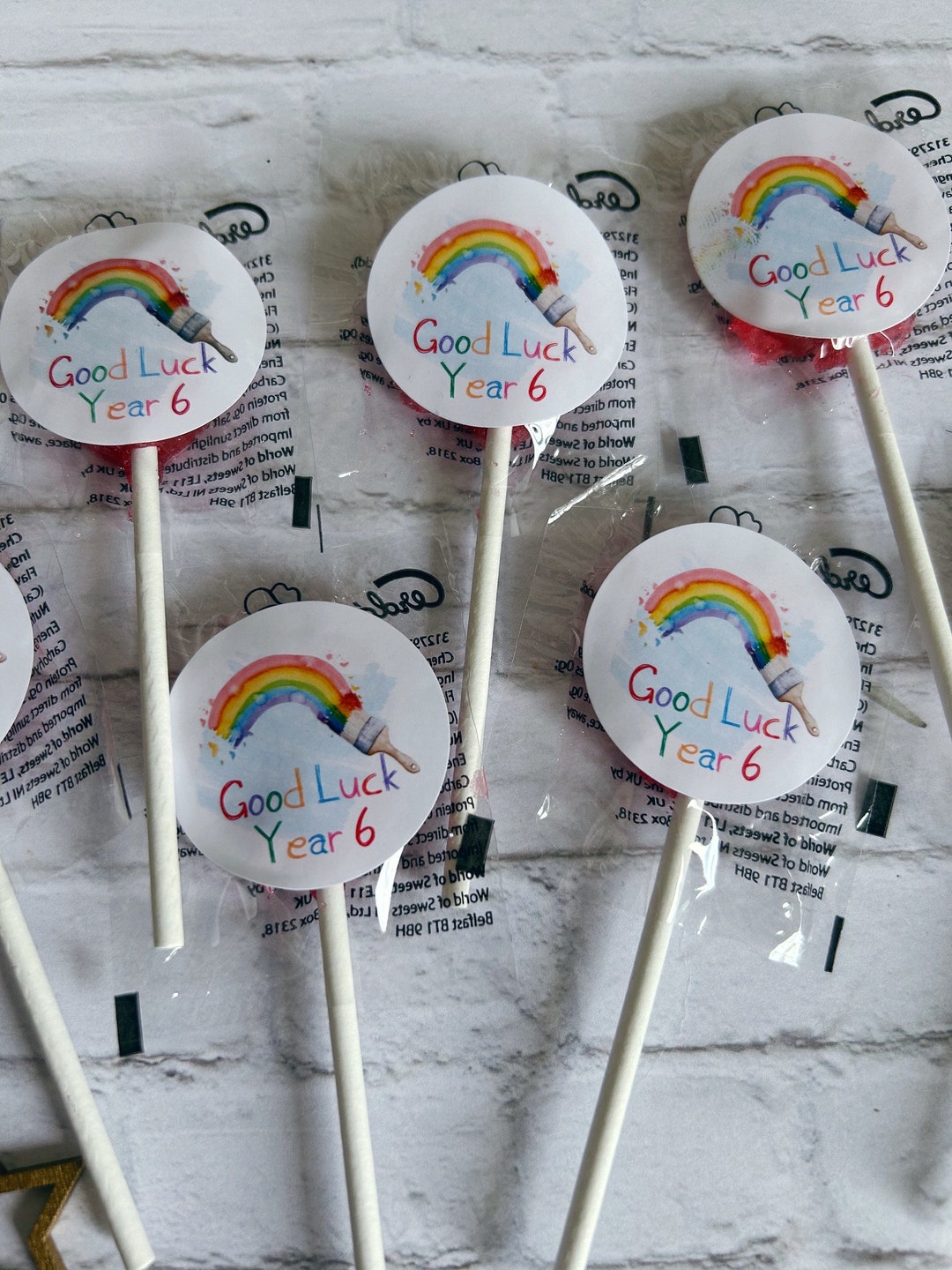 10 X Good Luck Year 6 Lollipops End of School Year Treat Teacher Gift ...