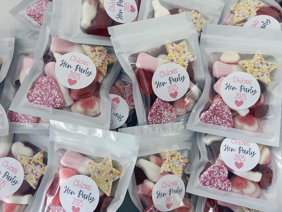 Personalised Hen Party Sweets Candy Pouches Hen Party Favours Treat ...
