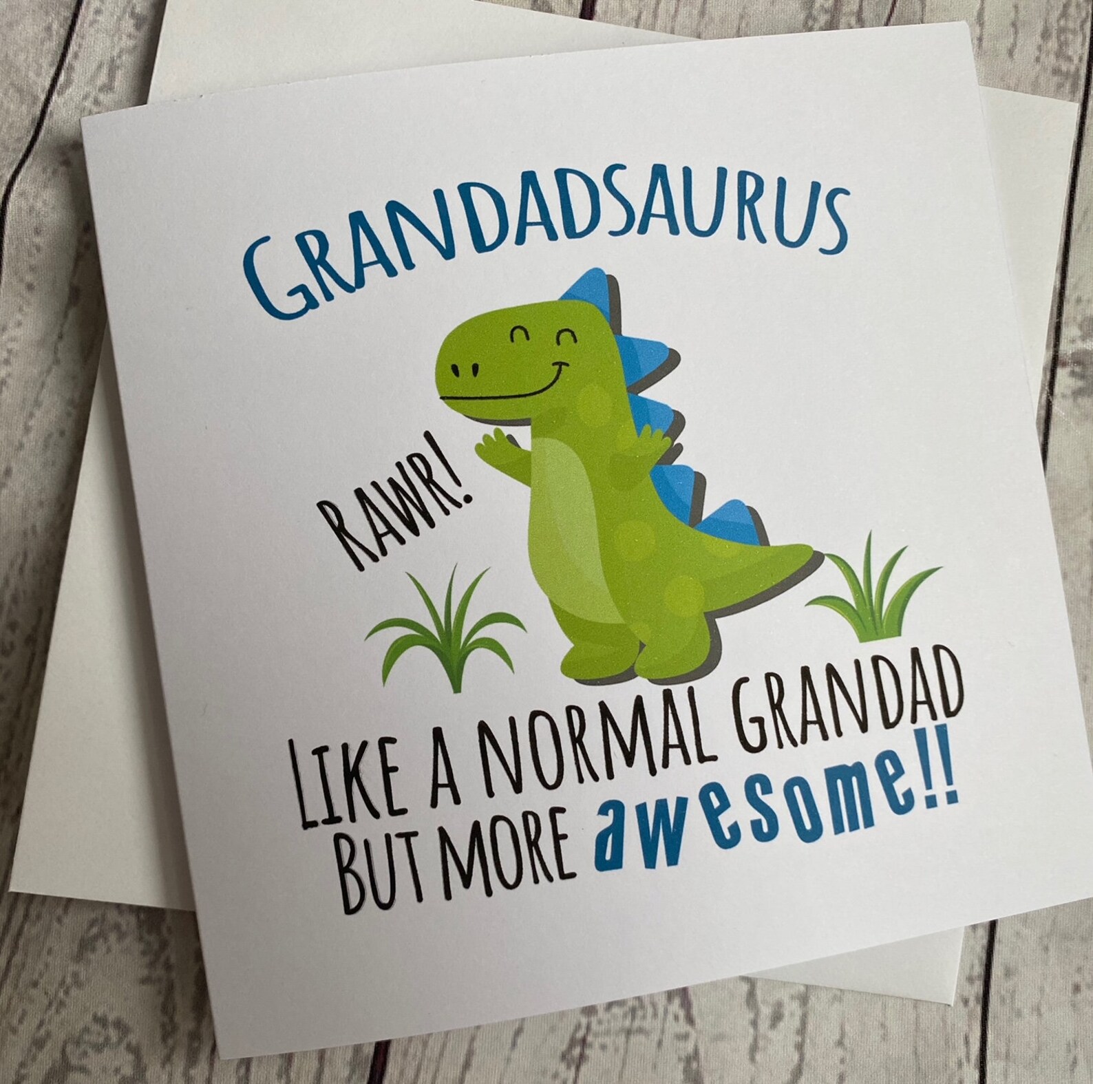 Dinosaur Daddysaurus Fathers day card Childrens Fathers Day | Etsy