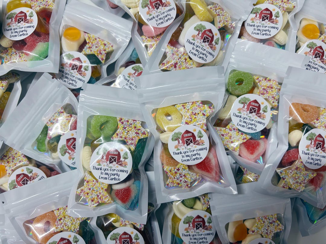 Personalised Birthday Farm Sweets Party Bag Sweets Candy Cart Party Bag ...